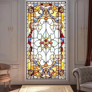 Custom Size European Vintage Style Stained Glass Film Handcrafted ...