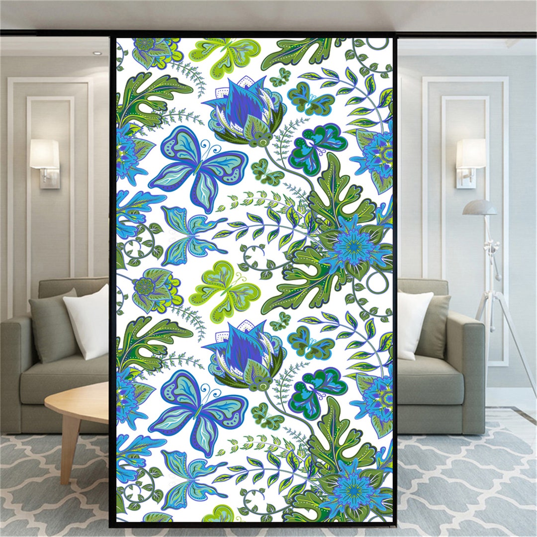 Custom Size Frosted Flower Artscape Window Film Bathroom Office No Glue ...
