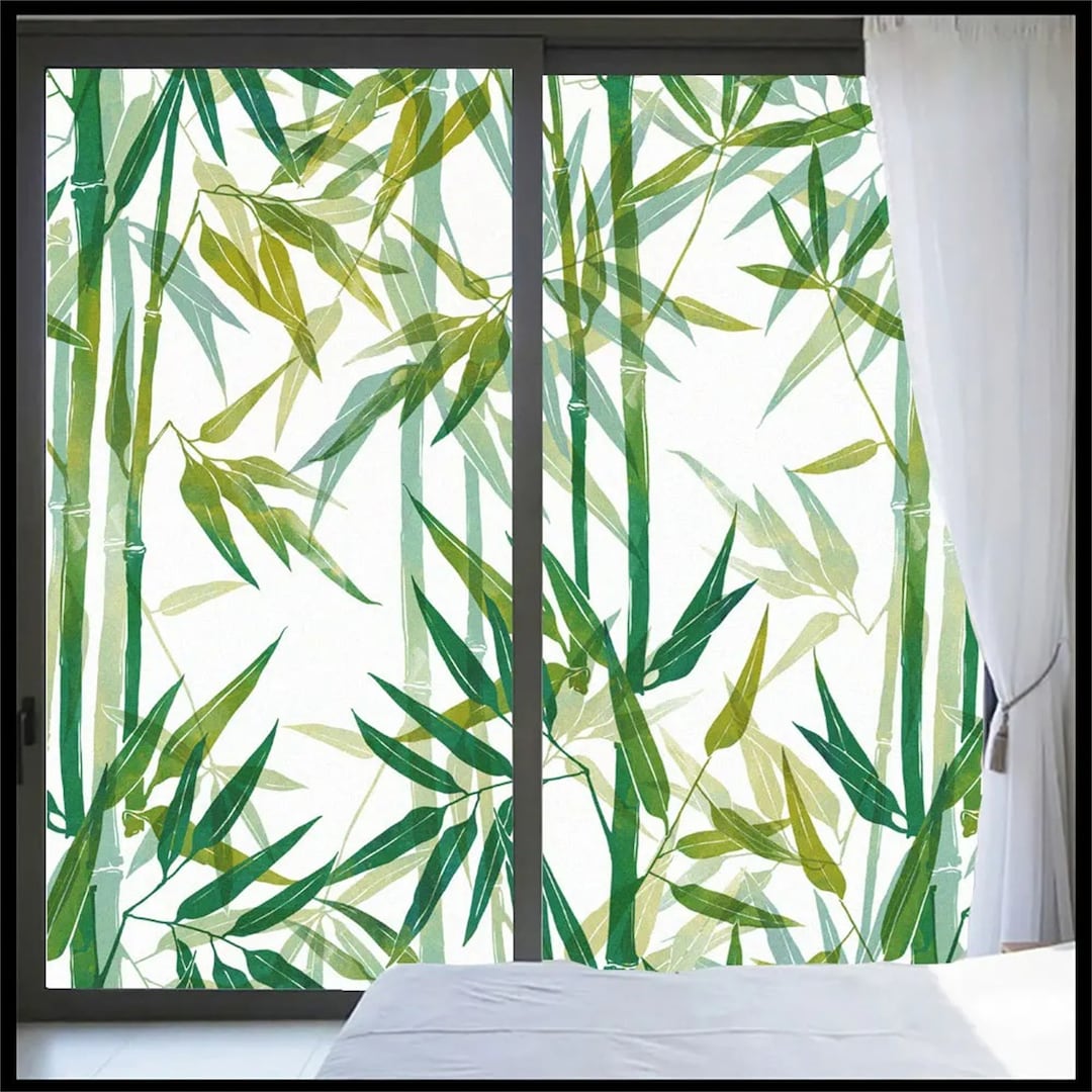 Custom Size Privacy Glass Window Film Bamboo Pattern Frosted Decorative ...