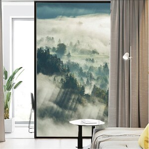 Customized Foggy Forest Scenery Window Film Static Cling Privacy Heat ...