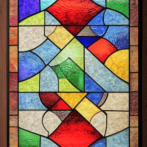 Custom Size Stained Glass Window Film Dynamic Geometric Shapes in ...
