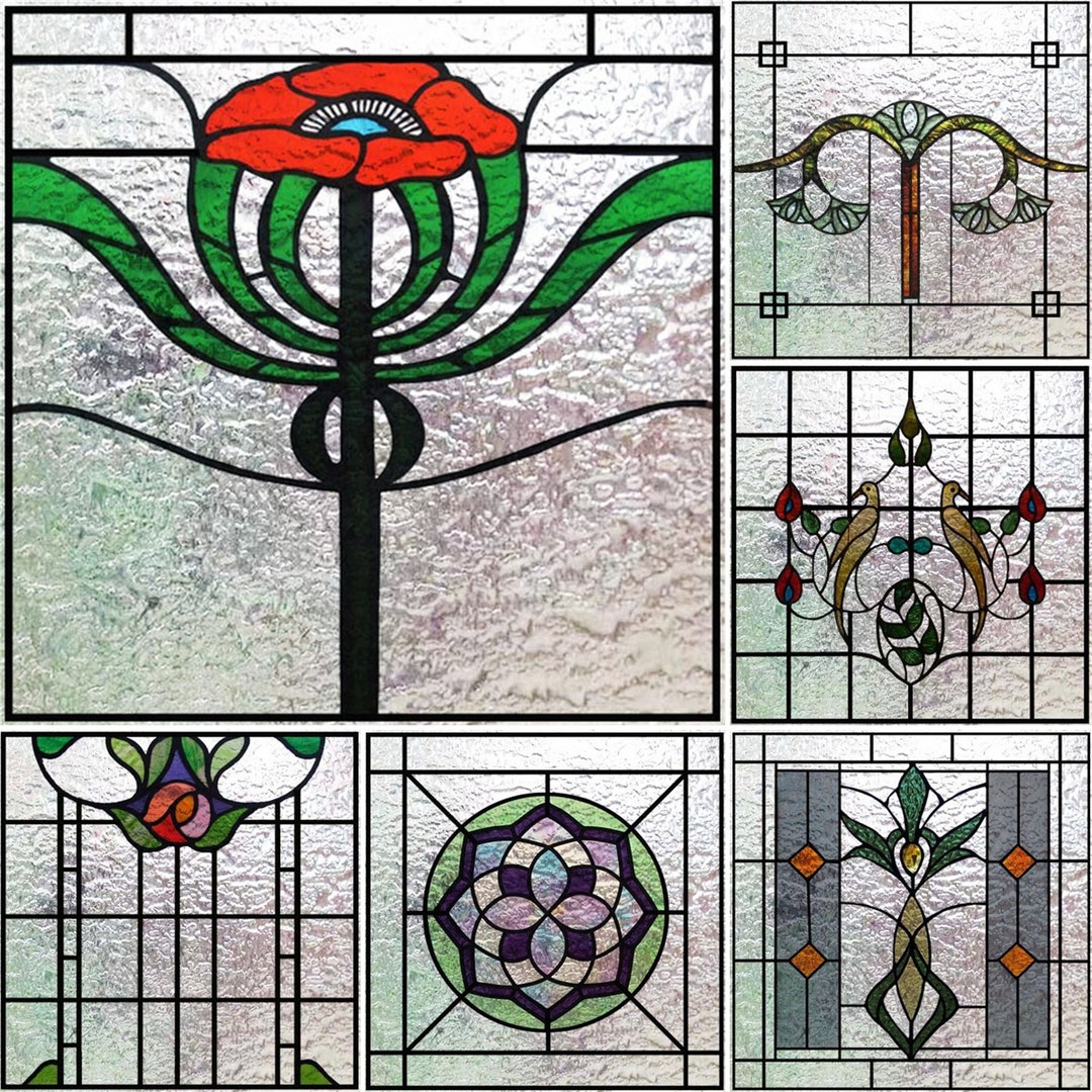 Custom Size Window Film Stained Glass Decorative Window Sticker Privacy ...