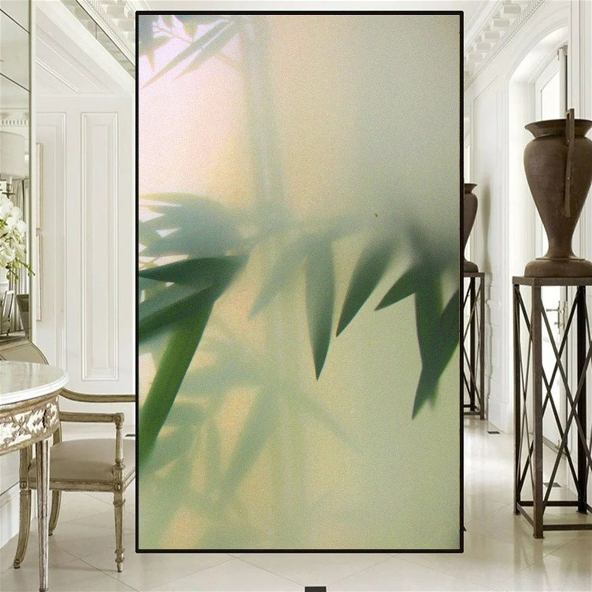 Custom Size Bamboo Frosted Static Cling Privacy Window Film UV Blocking ...