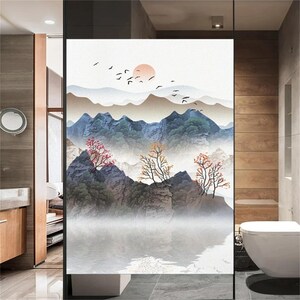 Customized Size Scenery Window Privacy Film Frosted Glass Sticker for ...