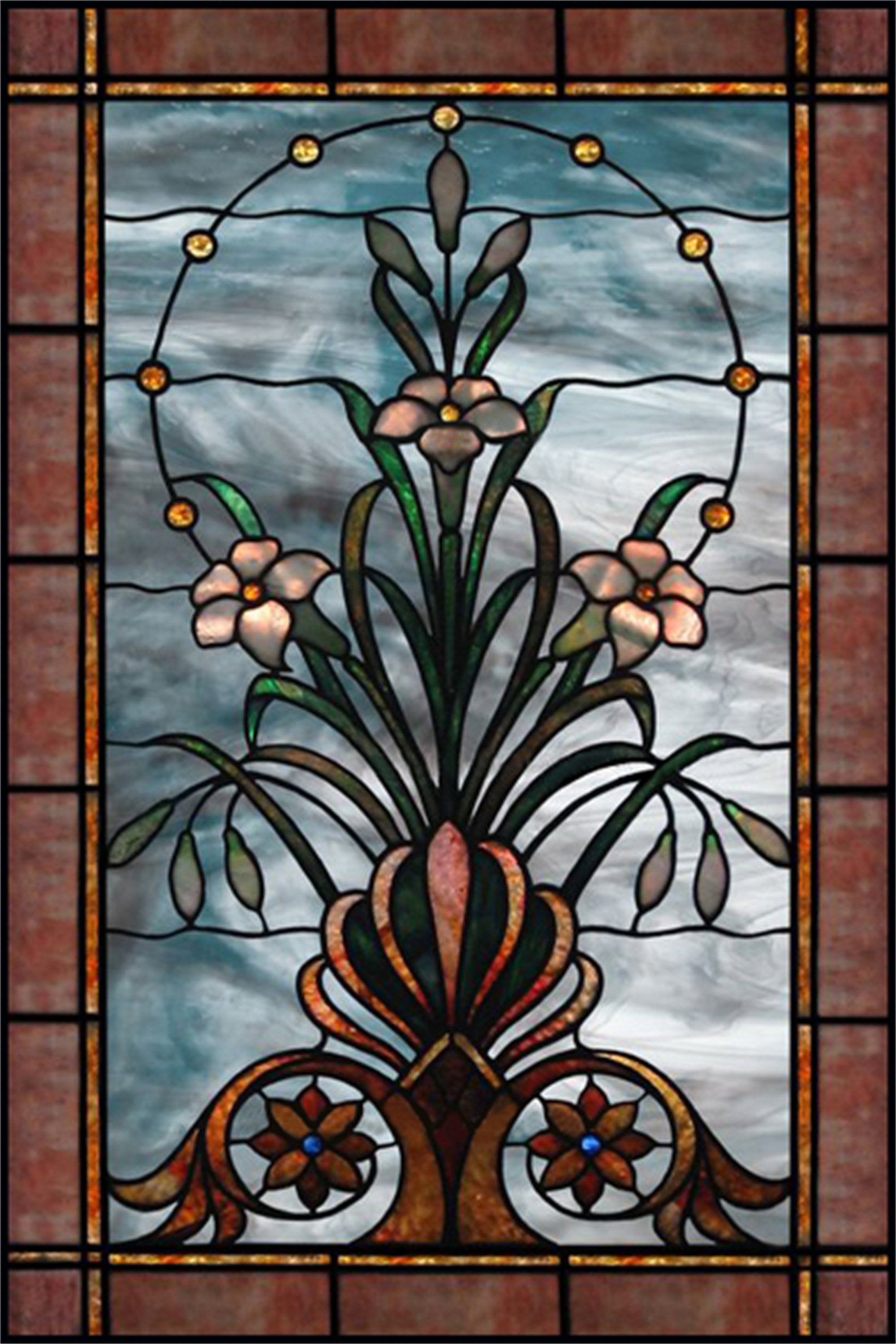 Custom Size Window Film Stained Glass Stickers Static Cling - Etsy