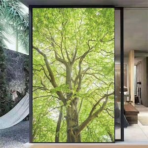 Customized Size Big Tree Pattern Anti-uv Window Film Frosted Decorative ...