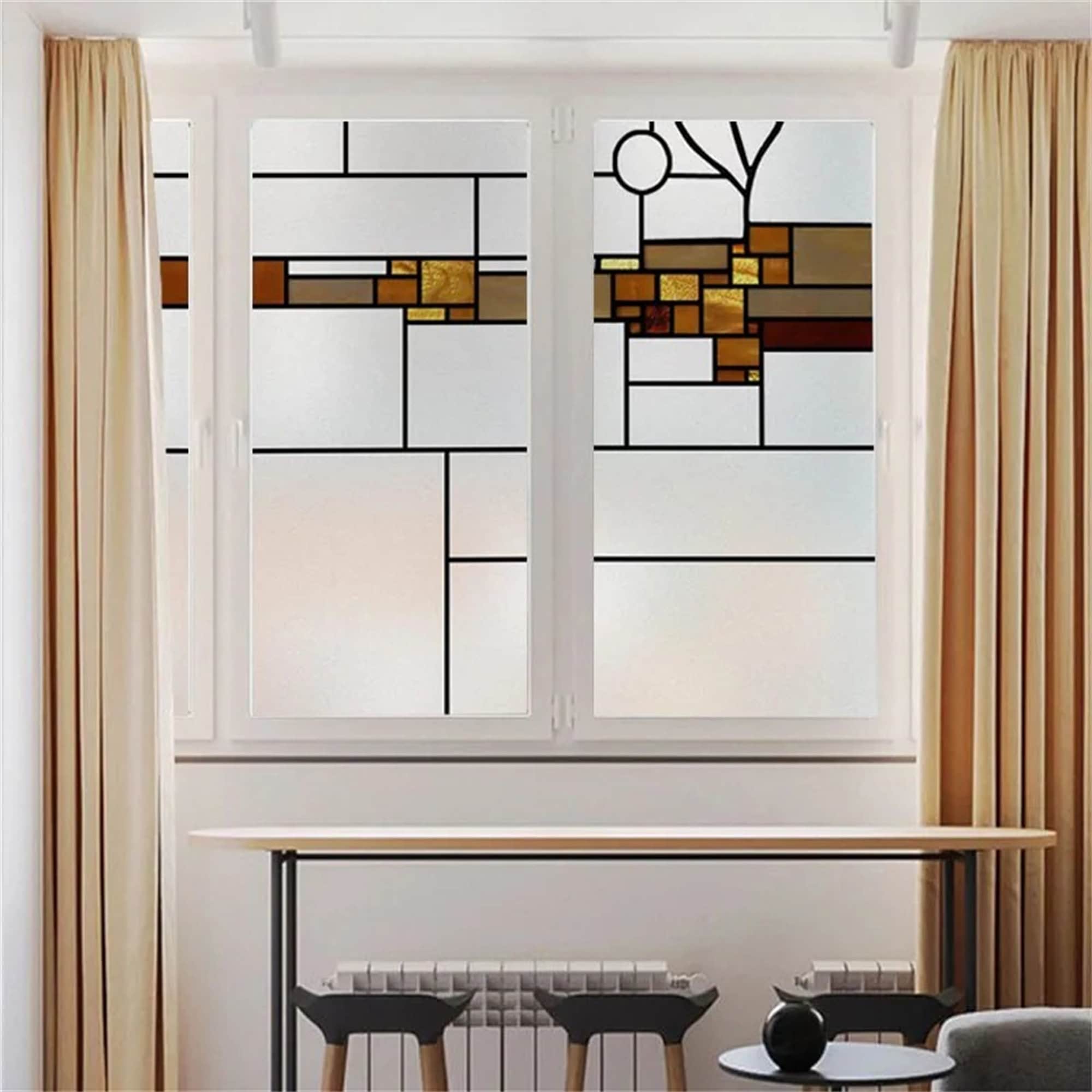 Customized Window Films Retro Stained Glass Square Stickers With ...
