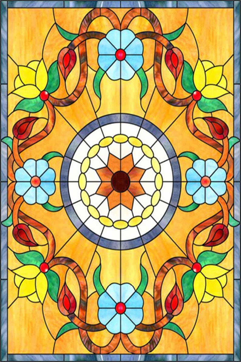 Customized Static Cling Frosted Church Stained Glass Film Window Films ...