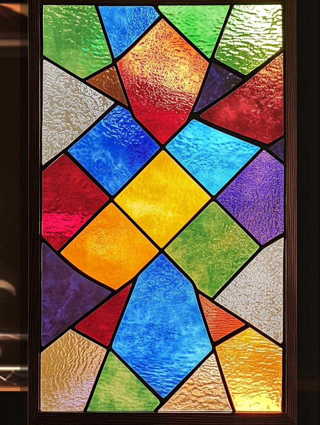 Custom Size Stained Glass Window Film Dynamic Geometric Shapes in ...
