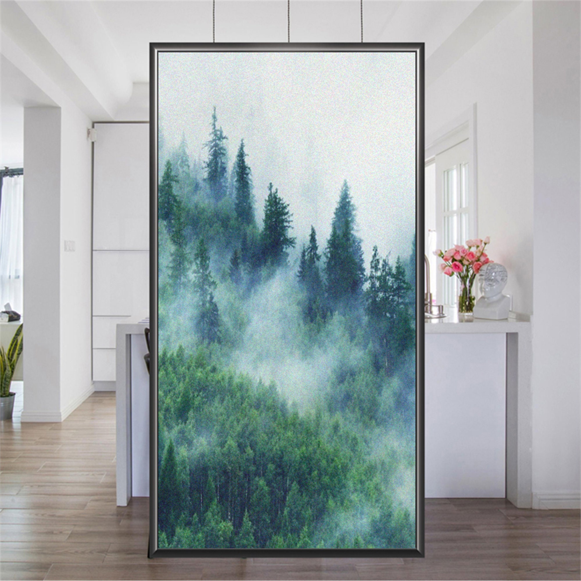 Customized Size Window Film Forest Sticker Privacy Foggy Pine UV ...