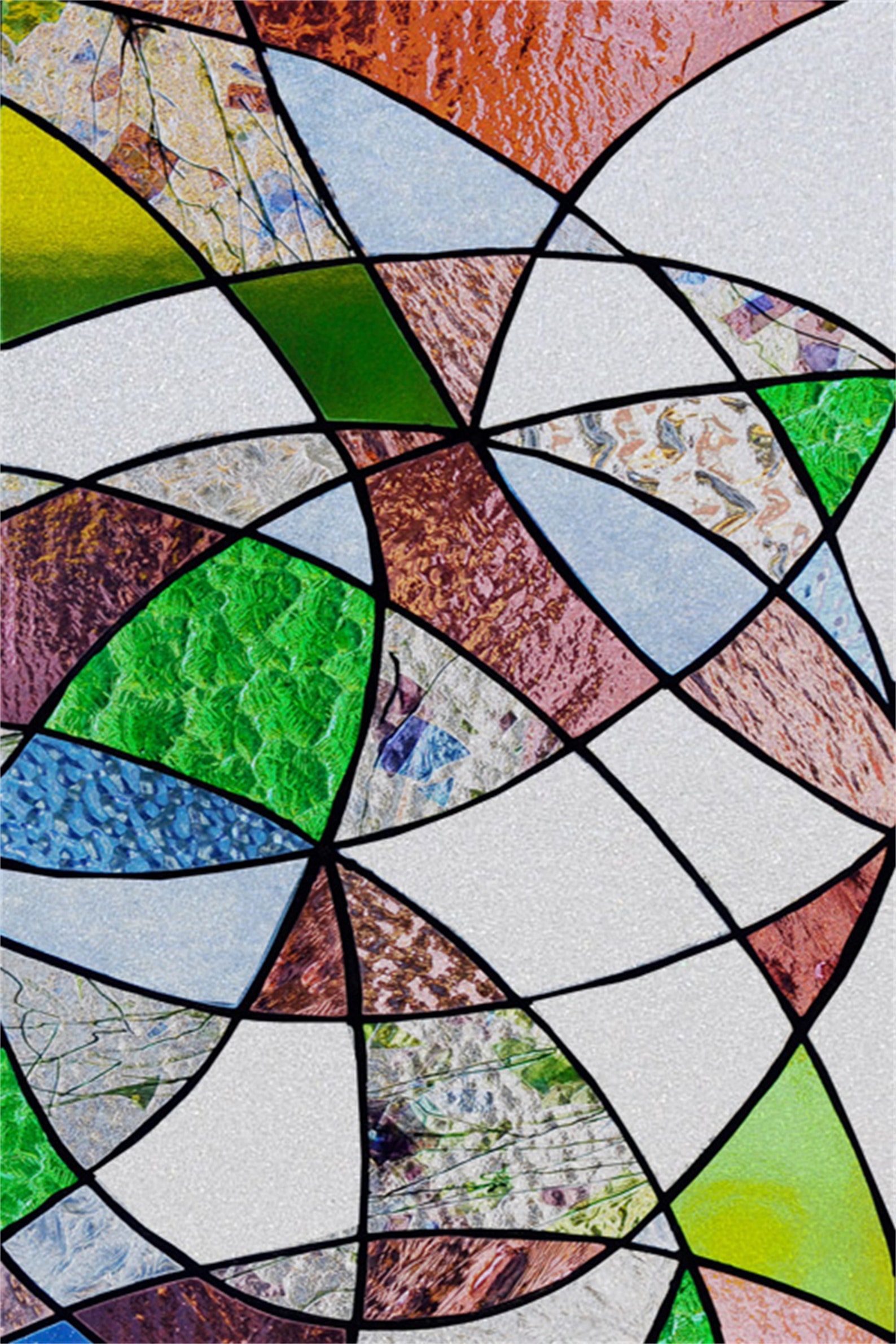 Custom Size Stained Glass Window Film Vintage Church Rectangular Shape ...