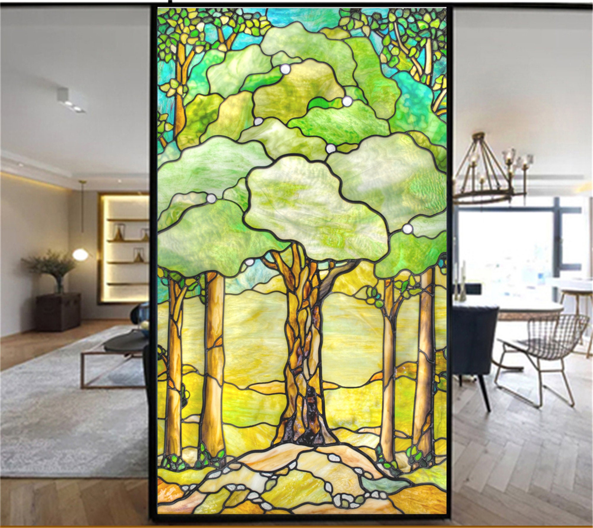 Privacy Windows Film Decorative Tree of Life Stained Glass Window ...