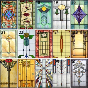 Custom Size Frosted Retro Vintage Stained Glass Window Film No Adhesive ...