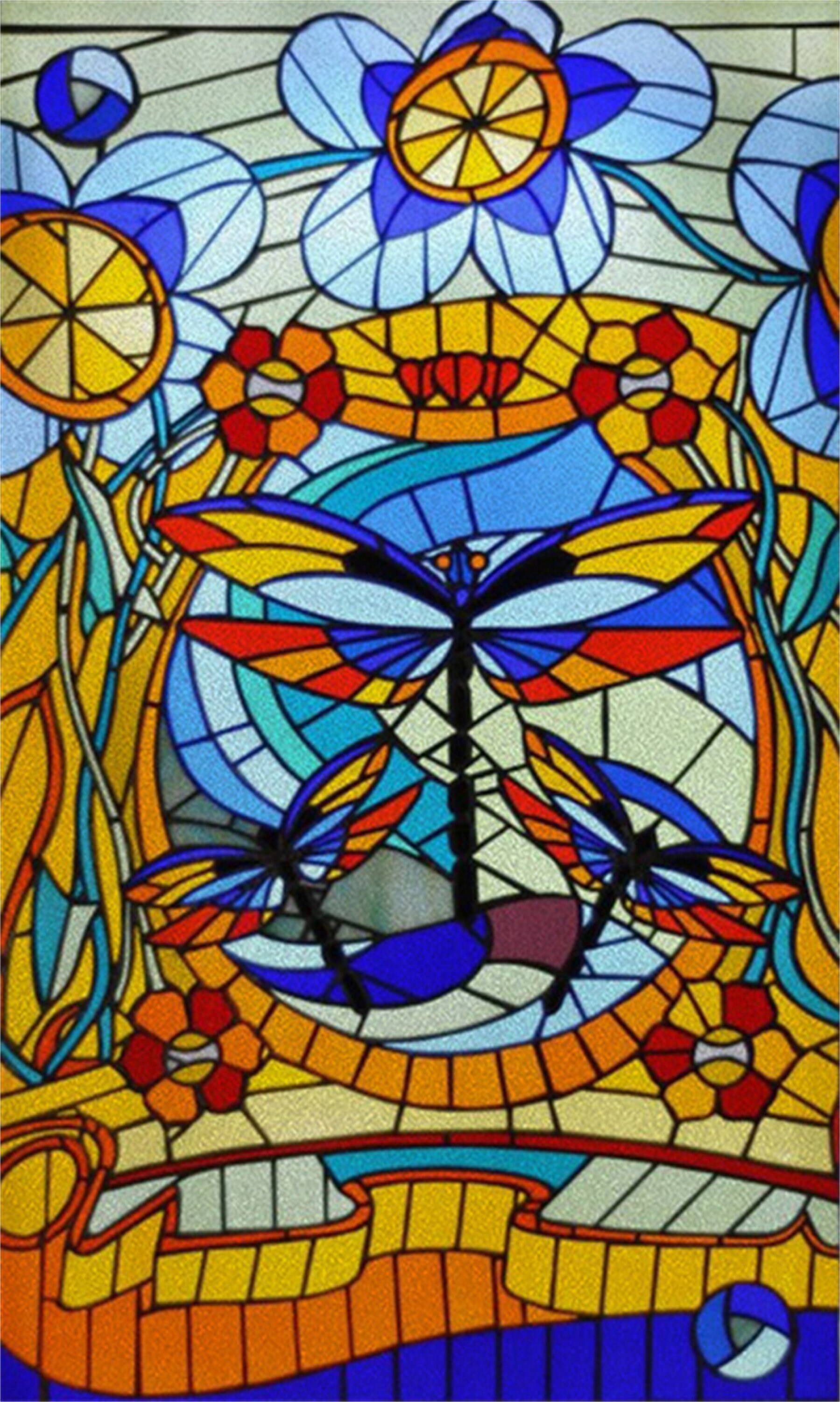 Custom Size Glass Films,stained Glass Window Door Stickers Static Cling ...