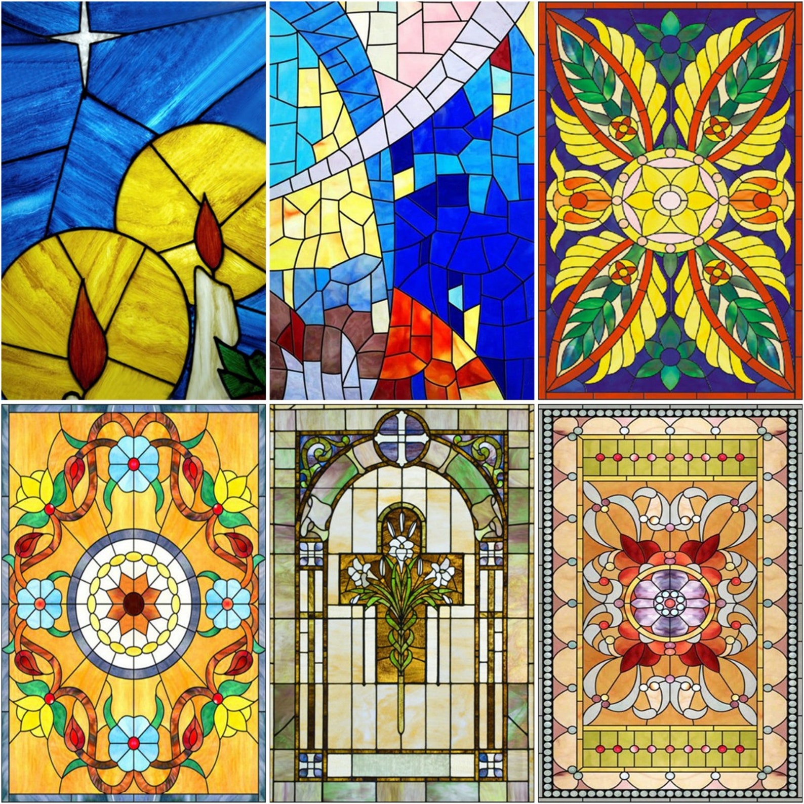 Customized Static Cling Frosted Church Stained Glass Film Window Films ...