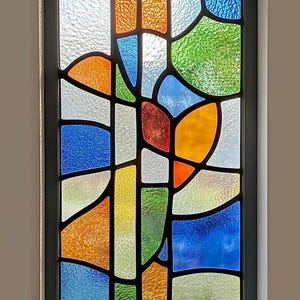 Custom Size Decorative Stained Glass Window Film Geometric Design Non ...