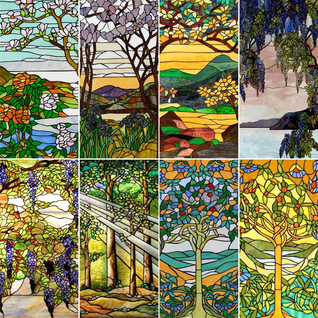 Custom Size Stained Glass Films,frosted Privacy Static Cling,poster ...