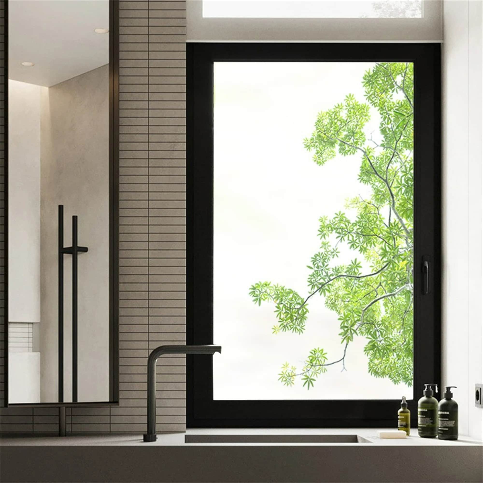 Custom Size Easy-peel Privacy Frosted Glass Window Sticker Leaf Pattern ...