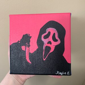 Pink Ghost Face Scream Ghostface Acrylic Painting - Etsy