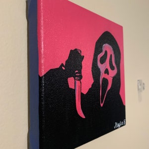 Pink Ghost Face Scream Ghostface Acrylic Painting - Etsy
