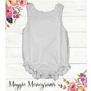 Blank Seersucker or Gingham Girls Leg Ruffled Bubble Romper, Made to Order, NB up to 4T, Baby ...