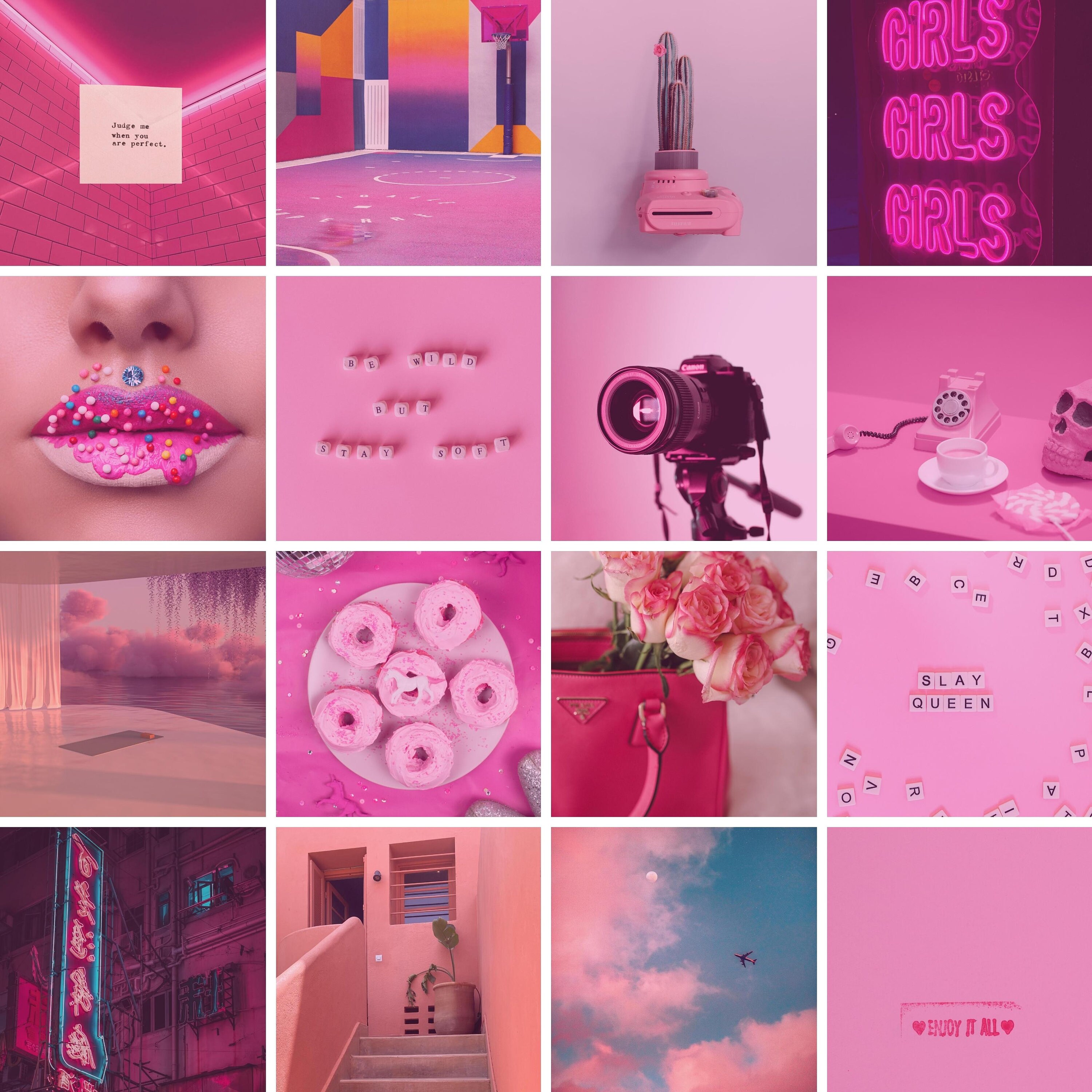 50 Ready-to-post Instagram Templates, Pink Aesthetic, Instant Download ...
