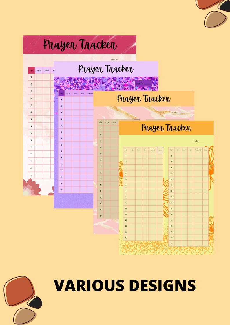 Salah Tracker / Prayer Muslim Tracker /printable Planner / Prayer ...