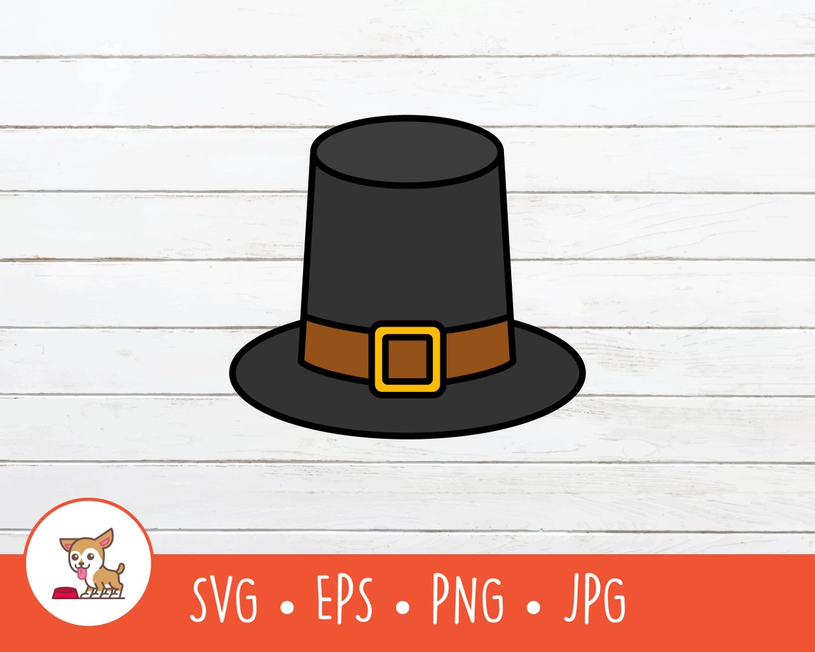 Pilgrim Hat Clipart, Pilgrim Hat SVG, Thanksgiving Cut File for Cricut ...