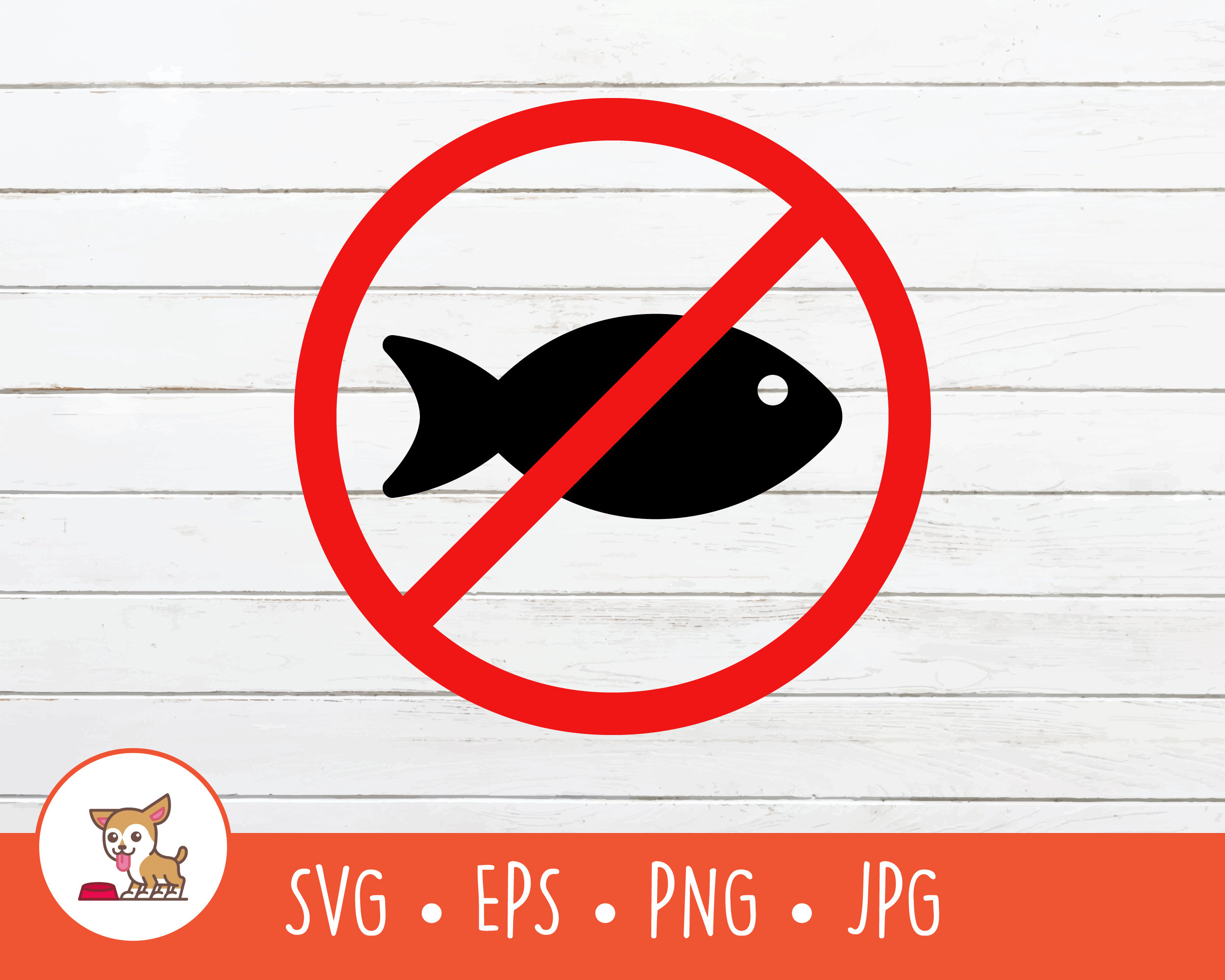 No Fish Sign SVG, No Fish Clipart, Vector No Fish Sign Cut File for ...