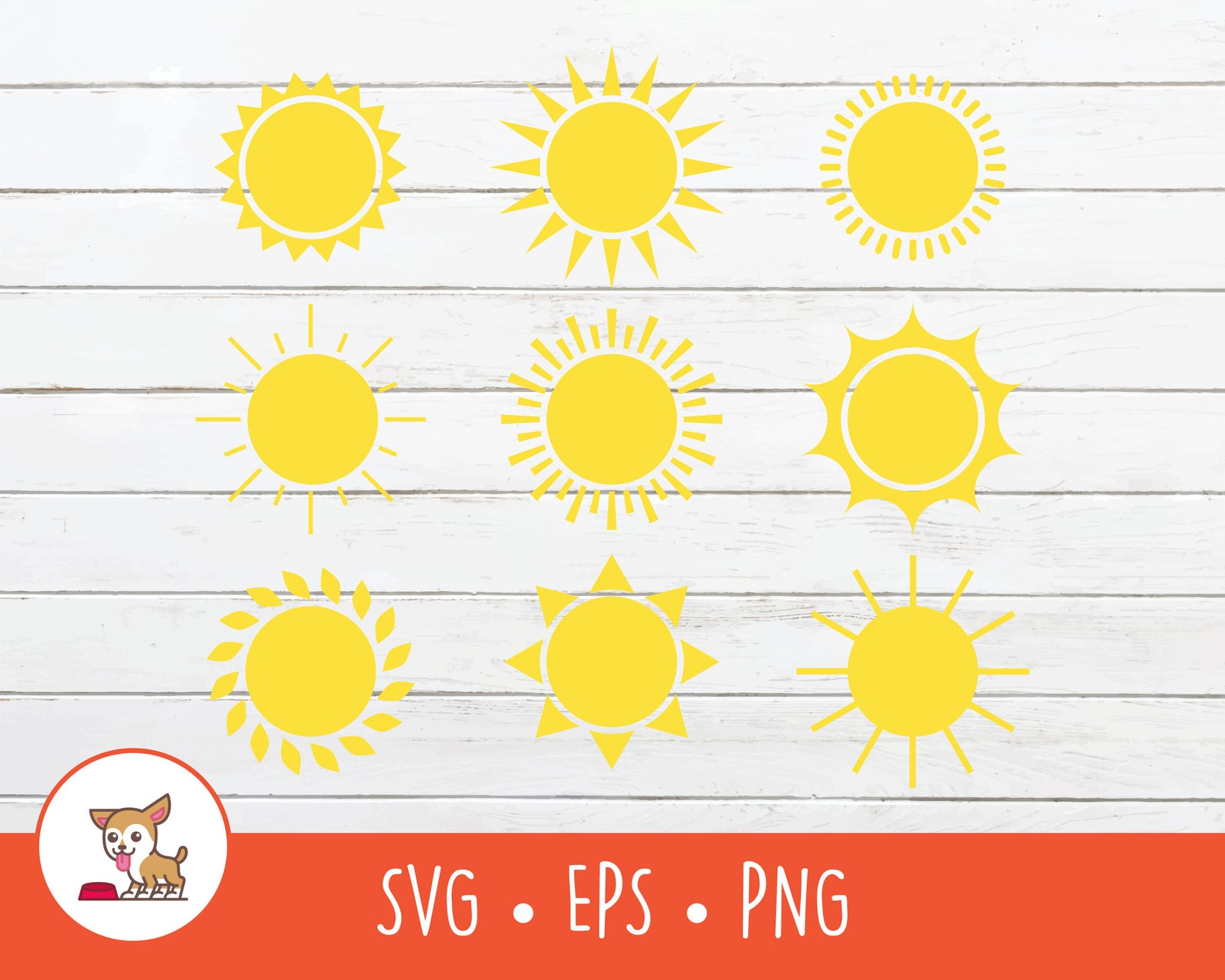Sun SVG Sun Clipart Bundle Vector Sun Cut File for Cricut - Etsy