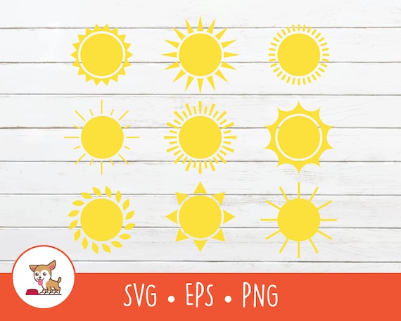 Sun SVG Sun Clipart Bundle Vector Sun Cut File for Cricut - Etsy