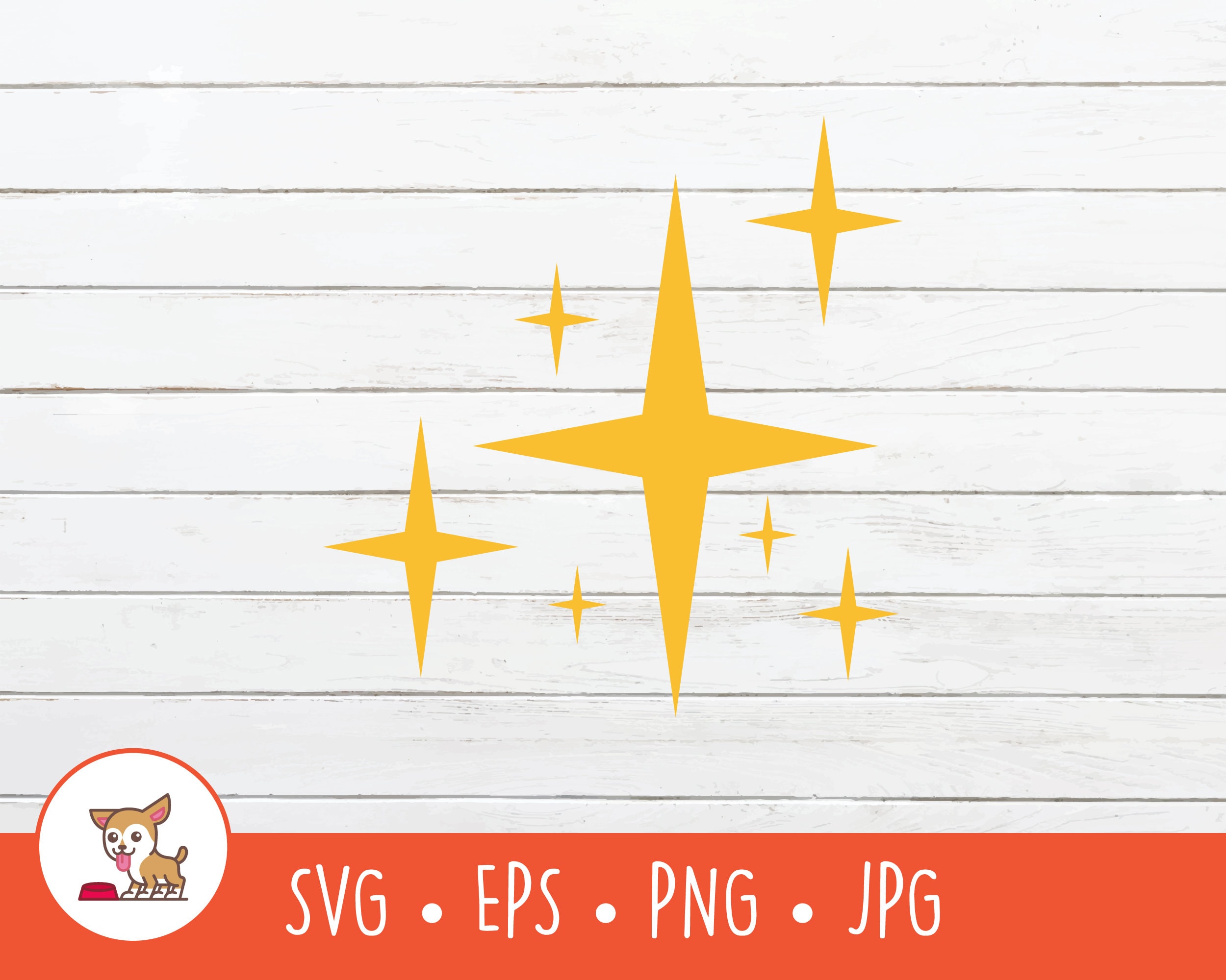 Sparkle Stars SVG, Sparkles Clipart, Vector Sparkle Stars Cut File for Cricut, PNG, EPS, Instant ...