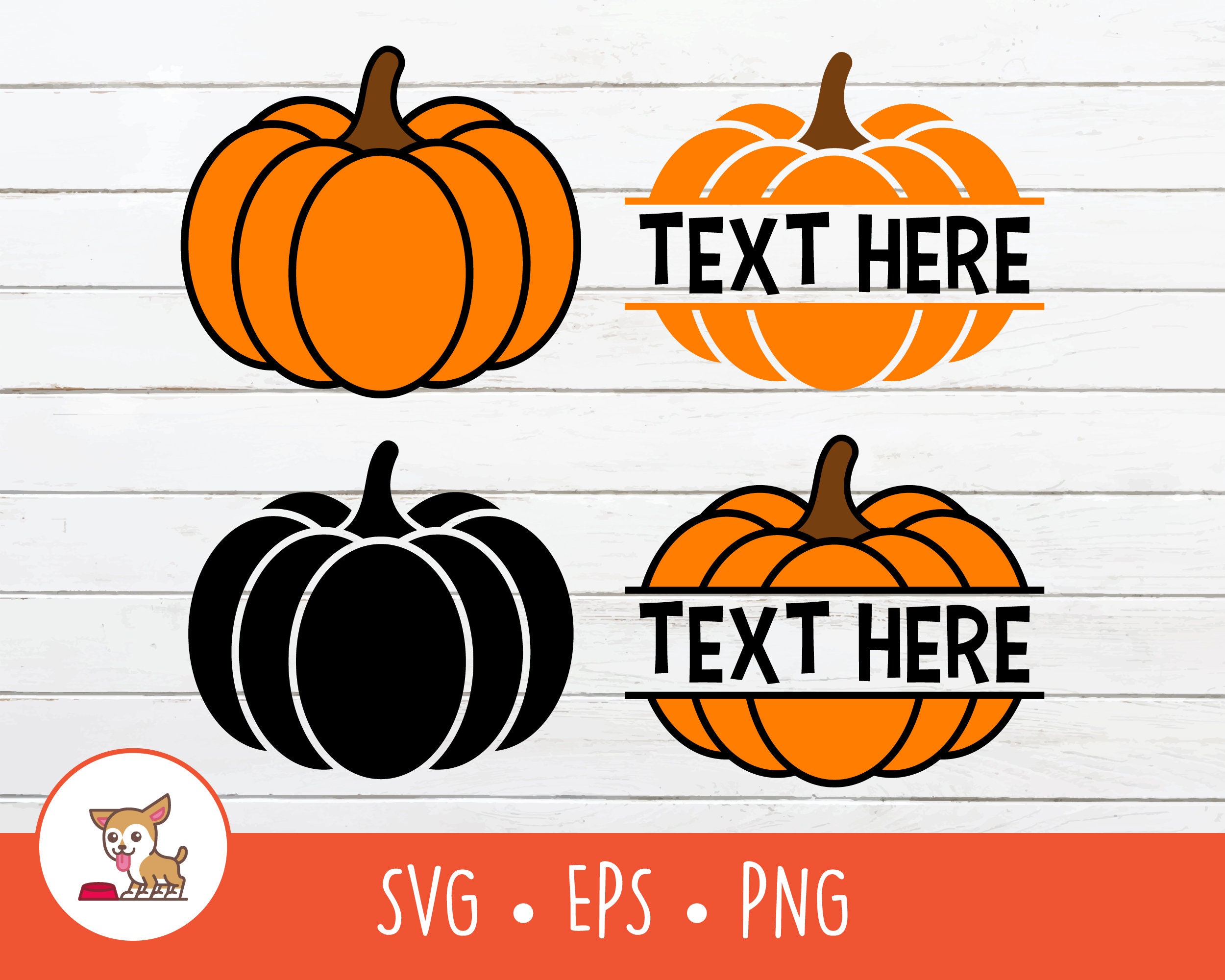 Pumpkin SVG Split Pumpkin Name Frame Vector Pumpkin Clipart - Etsy