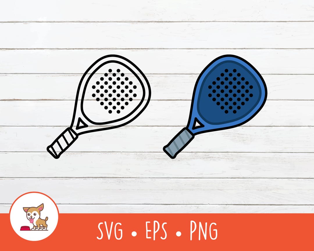 Cartoon Padel Racket Clipart, Padel Racquet SVG, Vector Padel Cut File ...