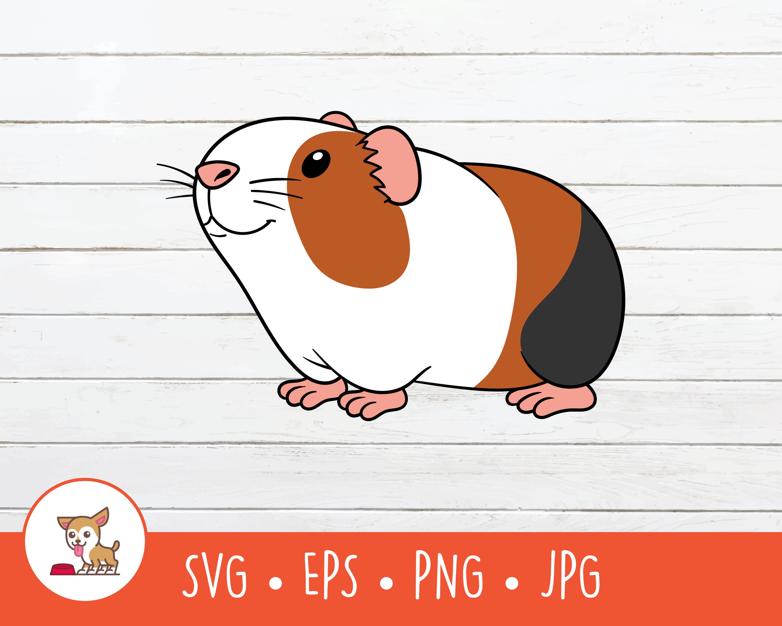 Guinea Pig SVG, Cartoon Guinea Pig Clipart, Vector Guinea Pig Cut File ...
