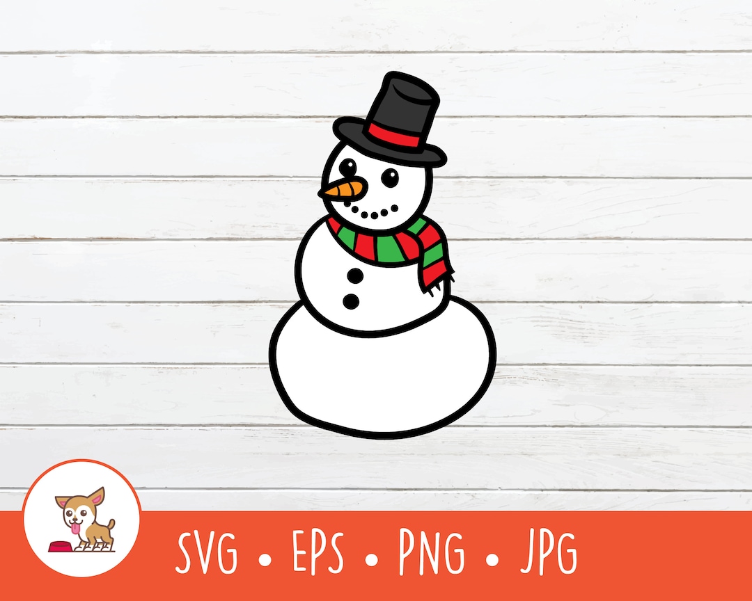 Cartoon Snowman Clipart, Snowman SVG, Vector Snowman Cut File for ...