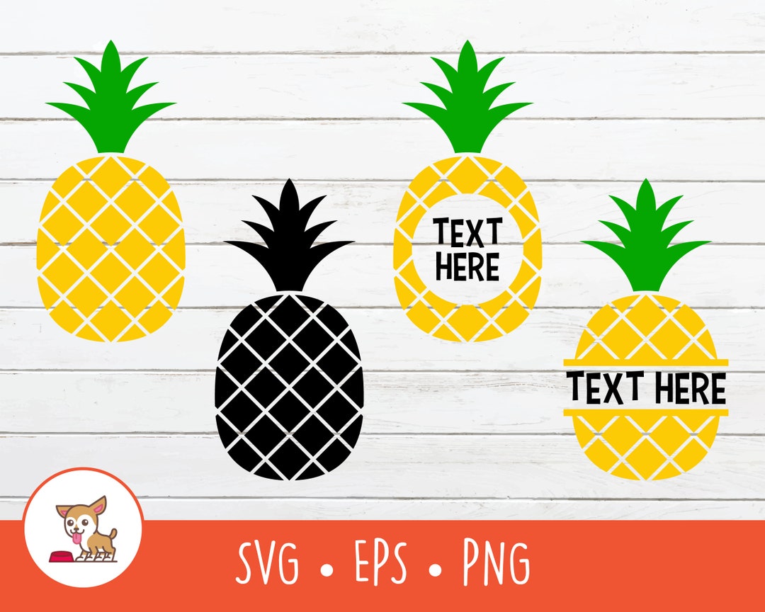 Pineapple SVG, Split Pineapple Name Frame, Vector Pineapple Clipart ...