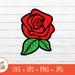 Cartoon Rose Clipart, Rose SVG, Vector Rose Cut File for Cricut, PNG ...