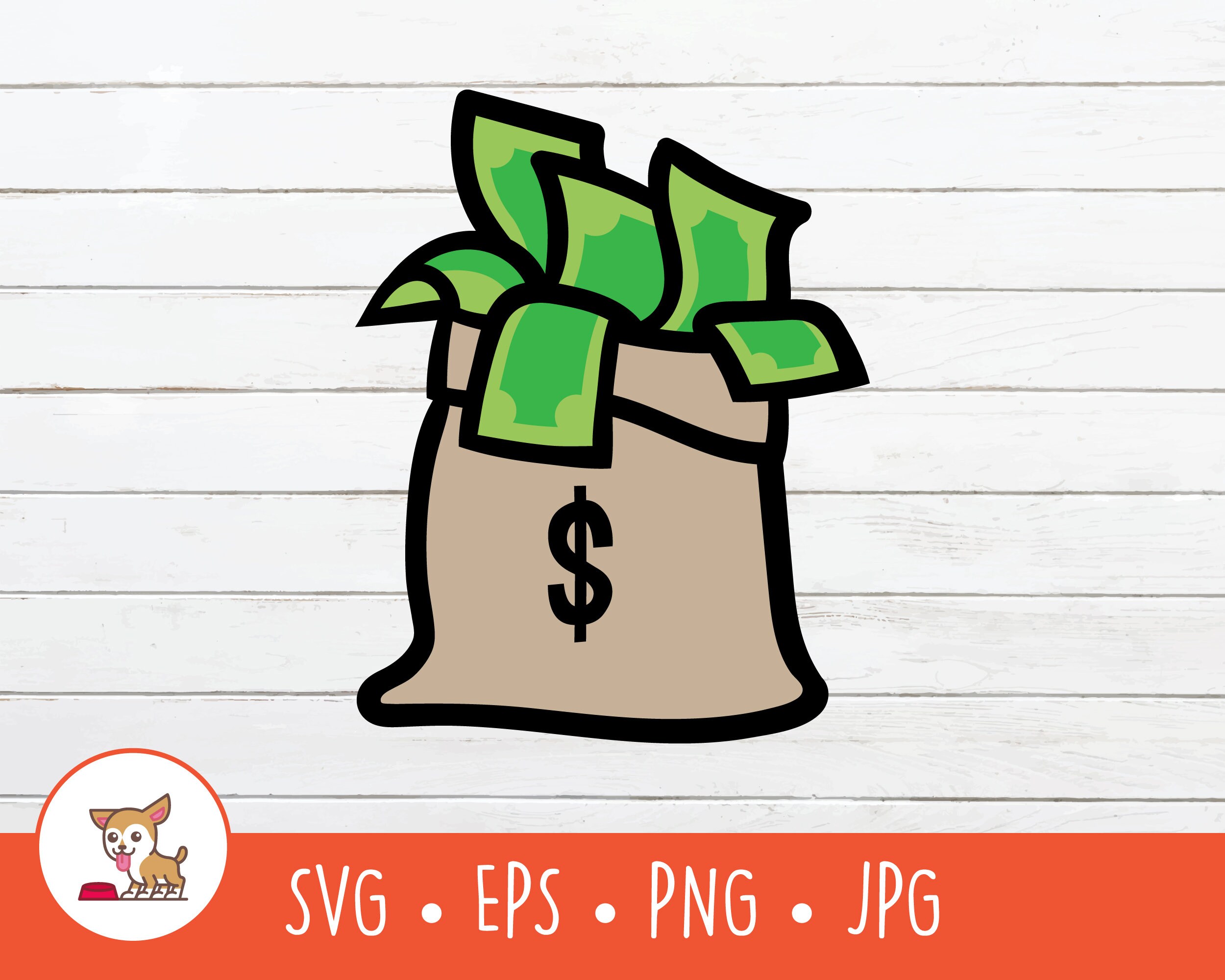 Cartoon Bag of Money Clipart Vector Money SVG Money Bag Cut - Etsy