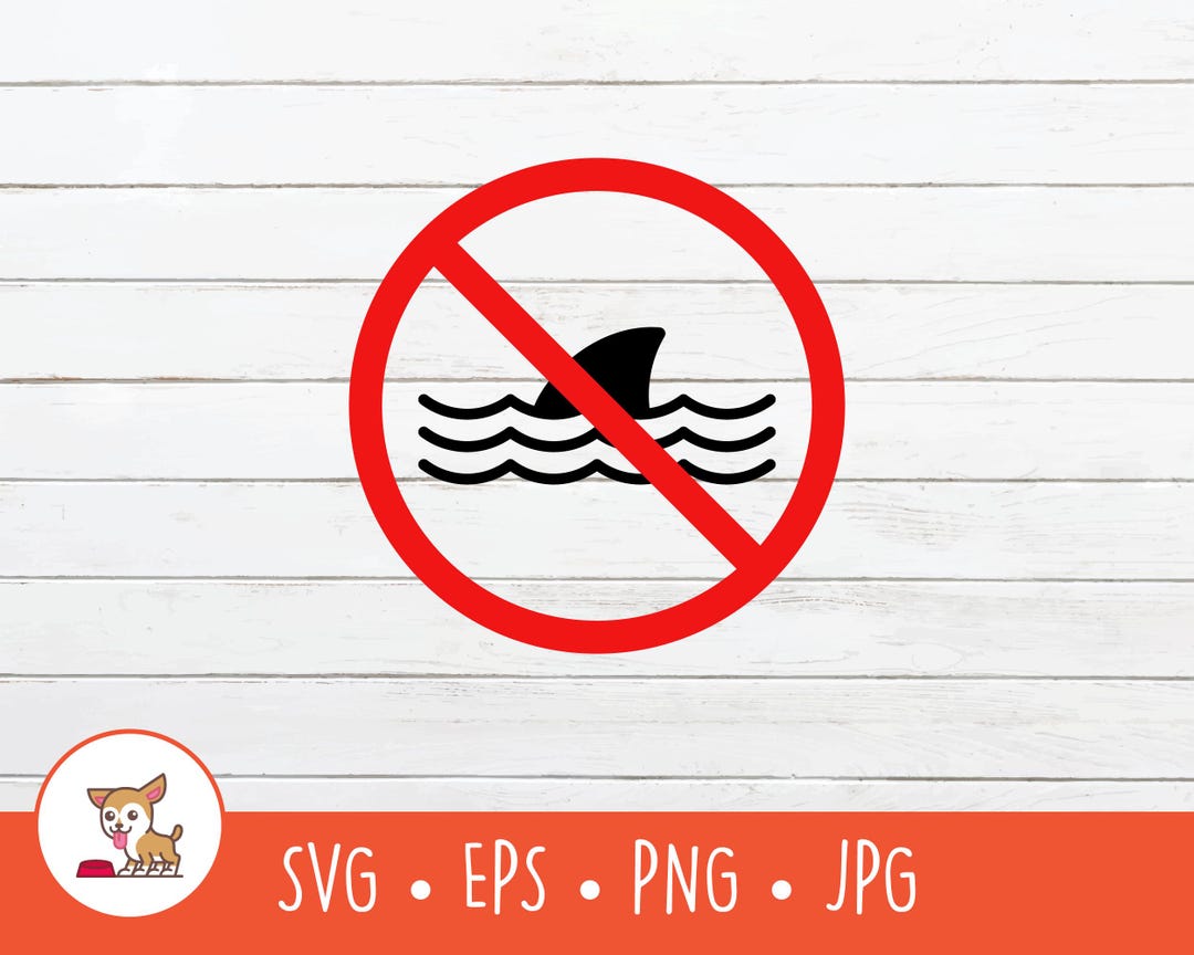 No Shark Sign SVG, No Shark Clipart, Vector No Shark Sign Cut File for ...