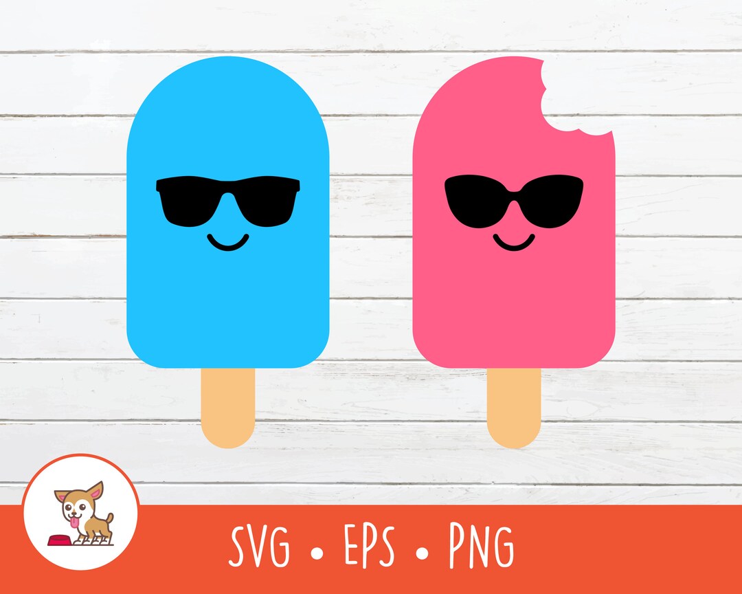 Popsicle With Sunglasses SVG, Popsicle Clipart, Vector Popsicle With ...