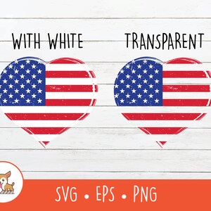 US Flag Heart SVG, American Flag Heart Clipart, Vector American Heart ...