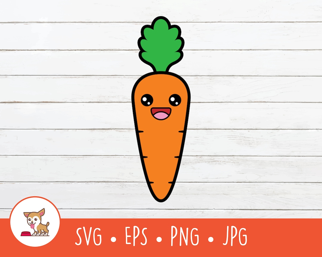 Kawaii Carrot SVG, Vector Carrot Clipart, Cute Carrot Cut File for ...