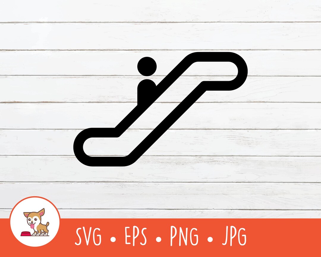Escalator Sign SVG, Escalator Sign Clipart, Vector Escalator Symbol Cut ...