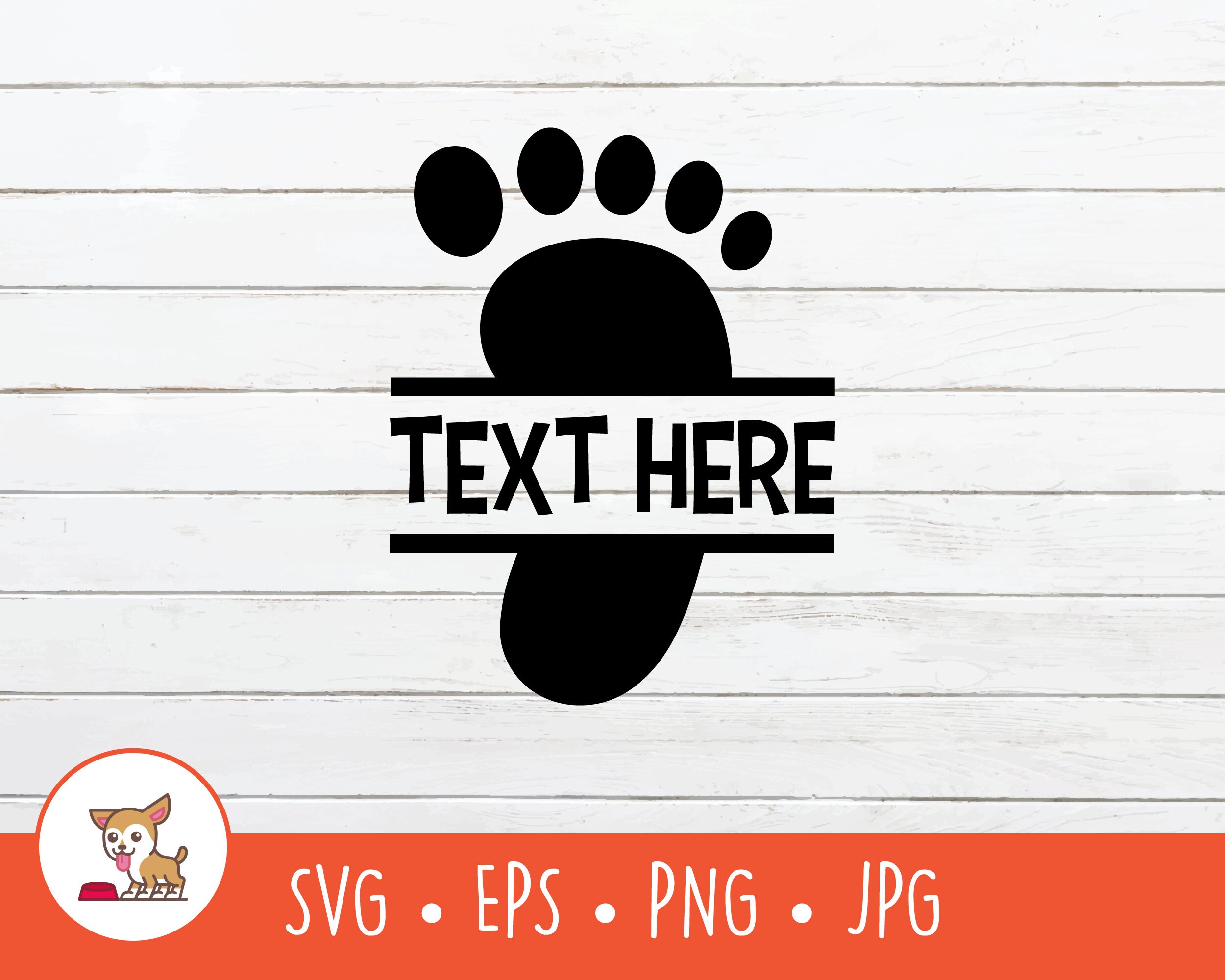 Footprint SVG, Split Footprint Name Frame, Foot Print Clipart, Vector ...