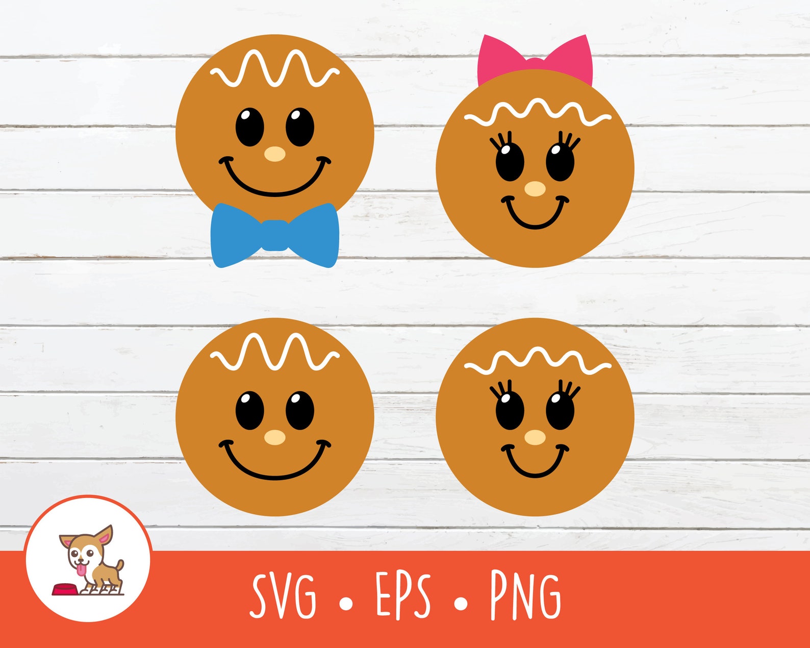 Gingerbread SVG, Gingerbread Face Clipart, Gingerbread Boy and ...
