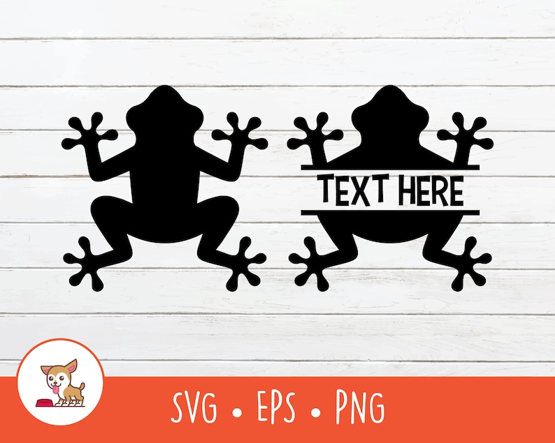 Frog SVG, Split Frog Name Frame, Frog Clipart, Vector Frog Cut File for ...