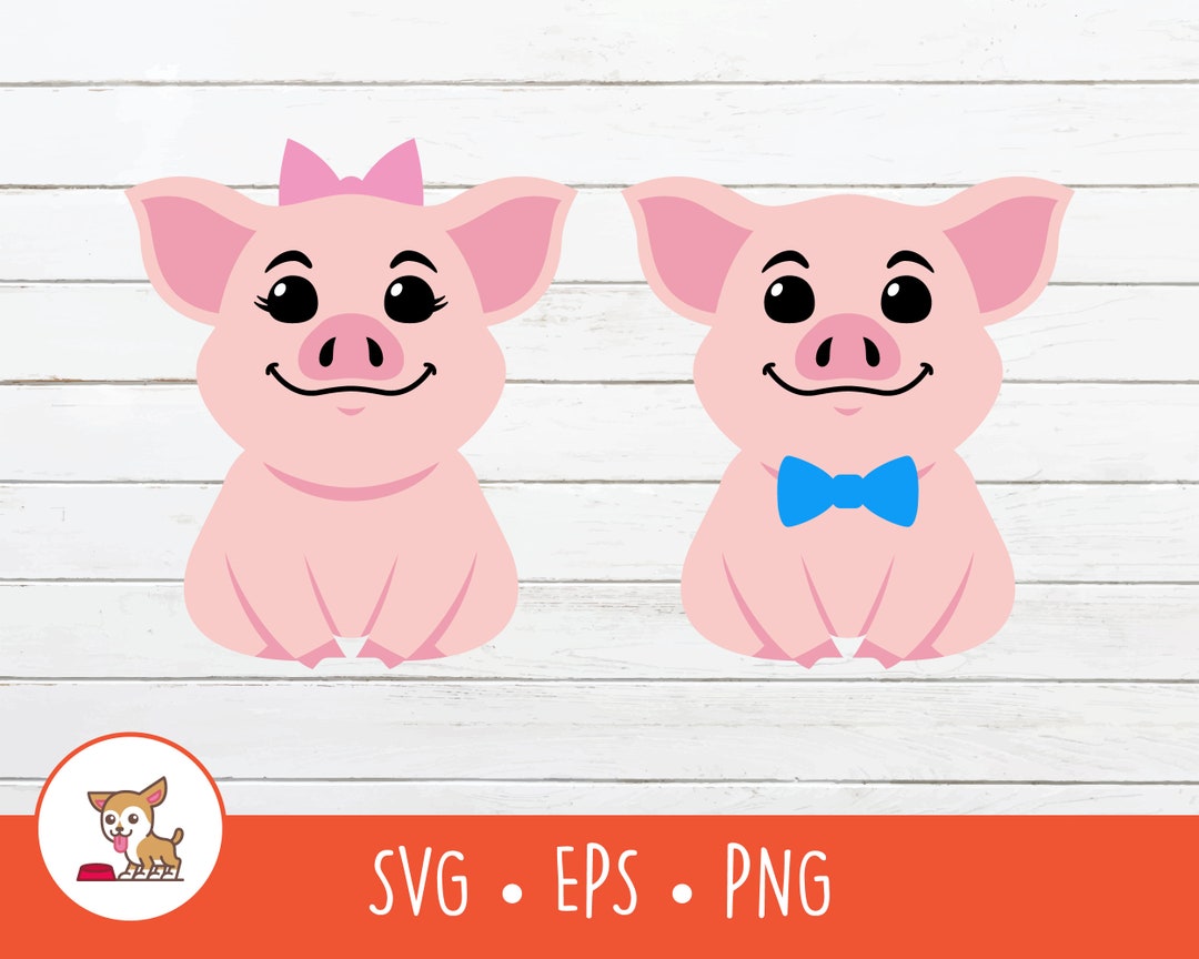 Pig SVG, Vector Pig Clipart, Pig Cut File for Cricut, PNG, EPS, Instant ...
