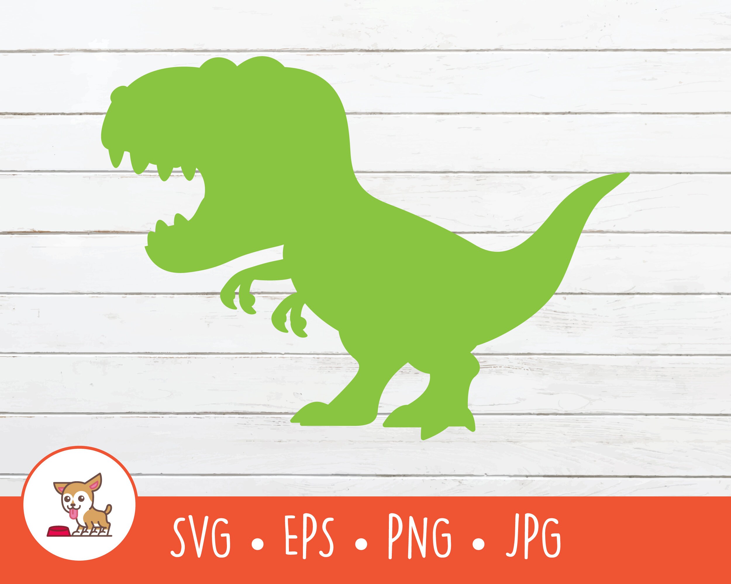 Green T-rex Clipart, Green T-rex SVG, Vector T-rex Cut File for Cricut ...
