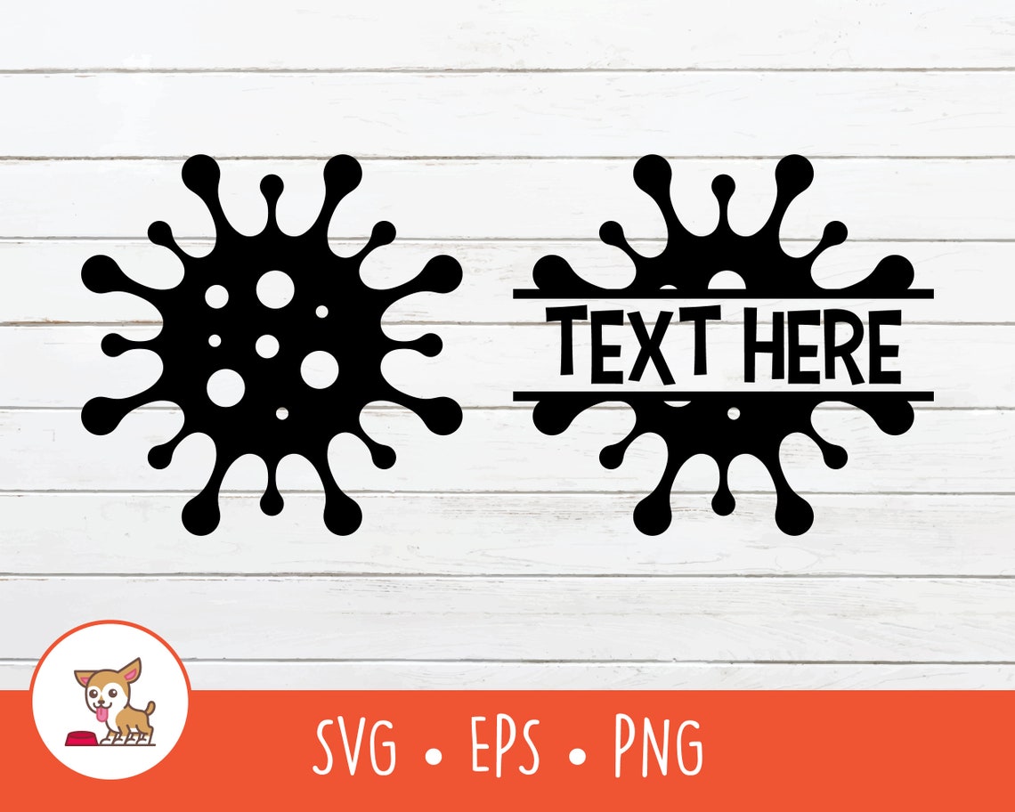 Virus SVG, Split Virus Name Frame, Vector Virus Clipart, Bacteria Cut ...